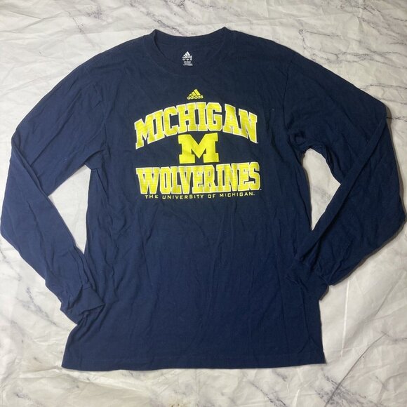 adidas | Shirts | Adidas Michigan Wolverines T Shirt Mens Size Large ...
